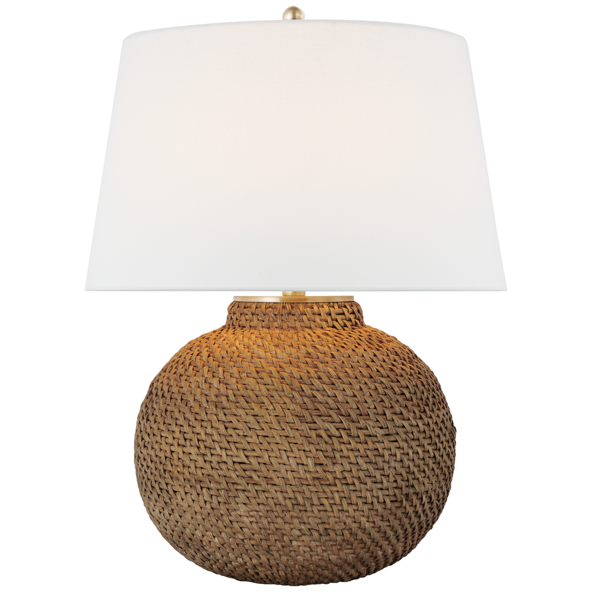 Avedon Table Lamp | Natural Rattan With Linen Shade – Downton & Company