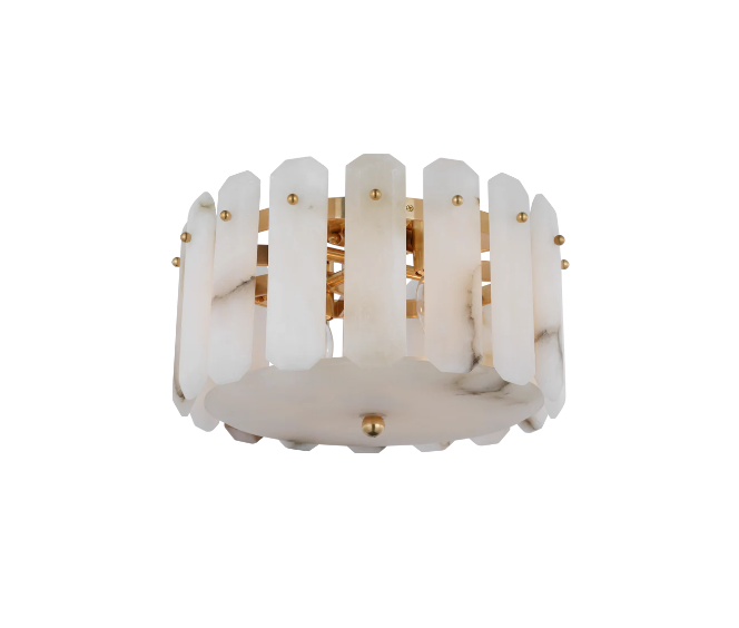 Bonnington Flush Mount | Hand-Rubbed Antique Brass With Alabaster ...